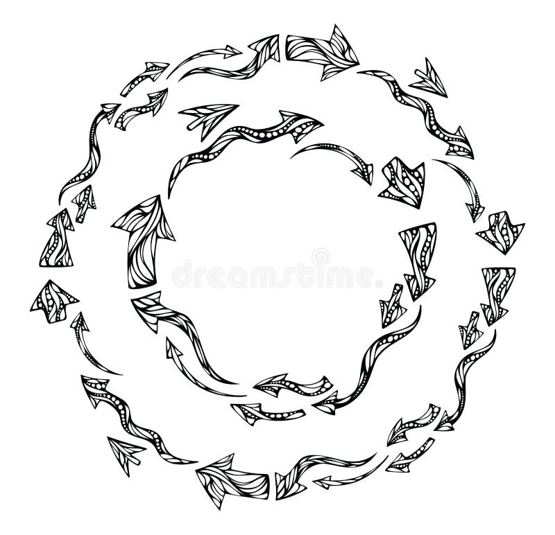 Vector Arrows Round Frames. Stock Vector - Illustration of ornate ...