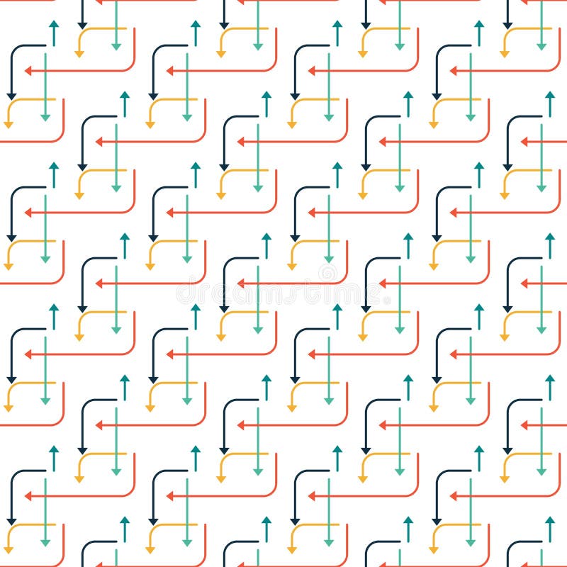 Vector Arrows Seamless Pattern. Arrows in Different Directions. Stock ...