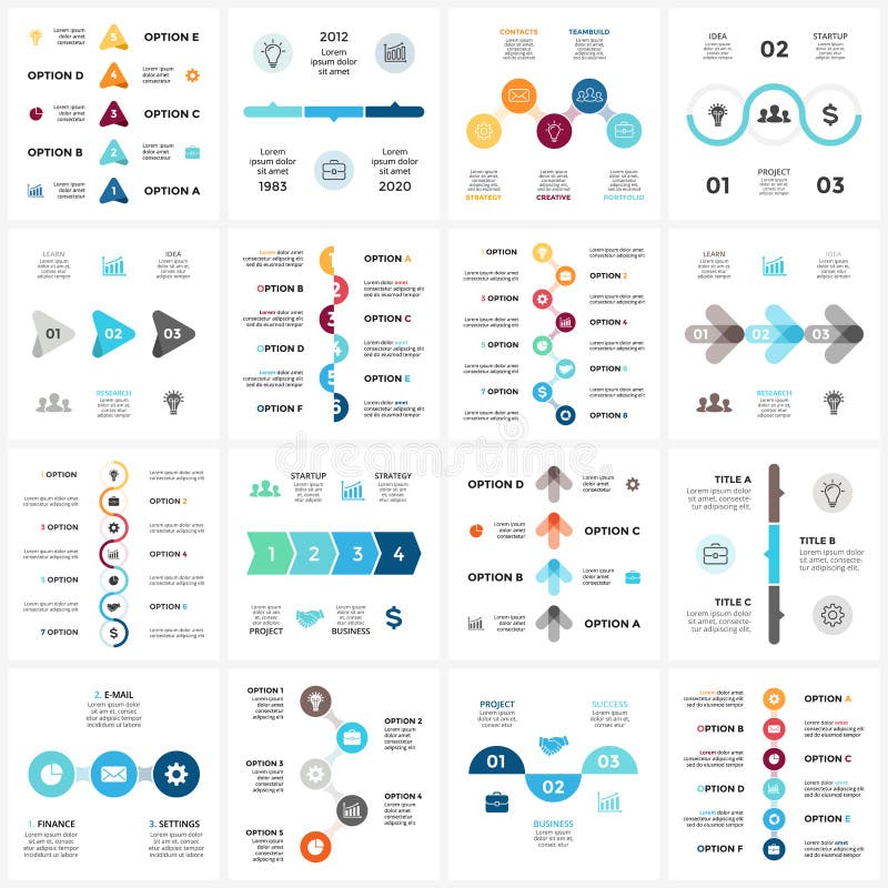 Vector Arrows Semicircles Timeline Infographic, Diagram Chart, Graph ...