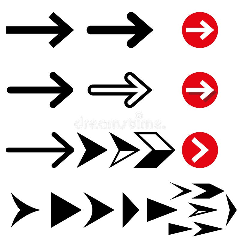 Vector Arrows Set. Simple Arrows Icons Collection Stock Vector ...
