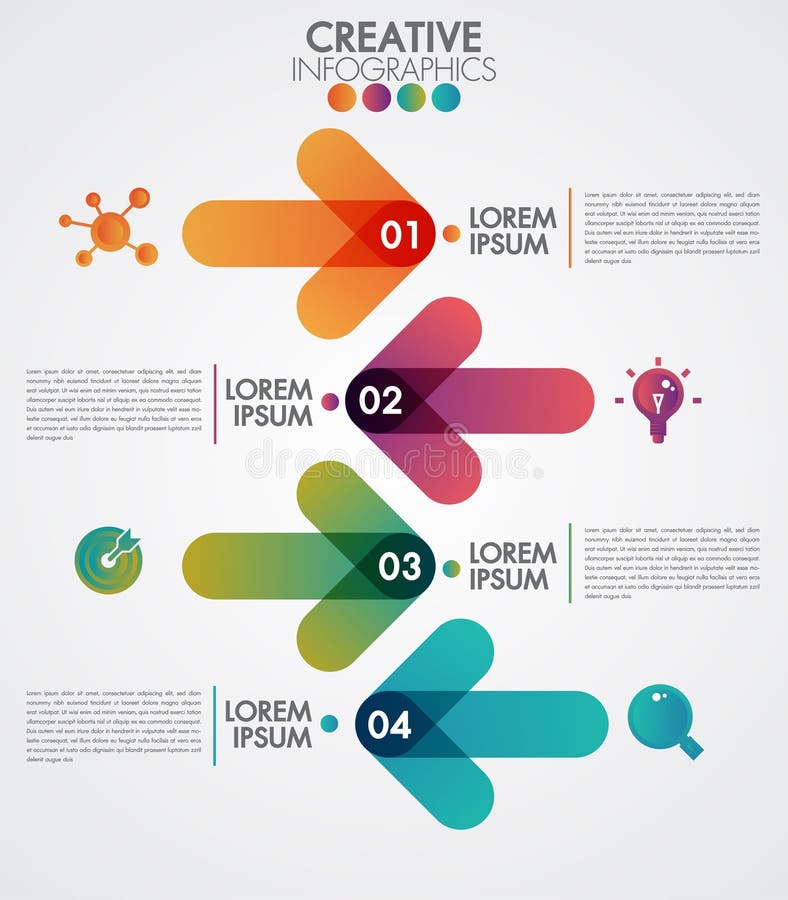 Vector Arrows 4 Steps Timeline Infographics Template Step by Step ...