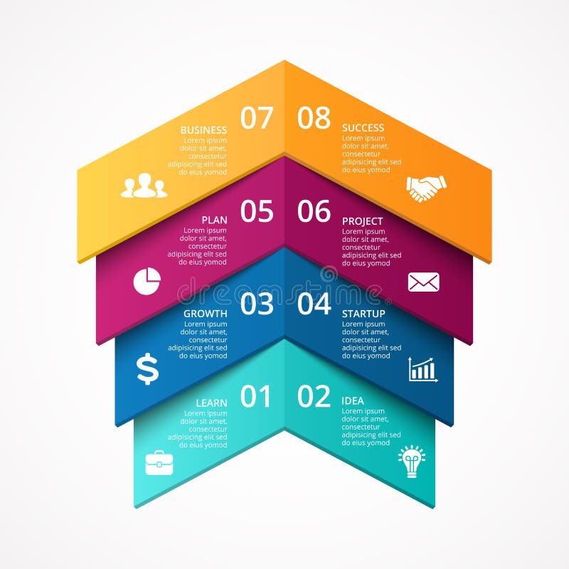 Vector Arrows Up Success Infographic. Template for Stock Vector ...
