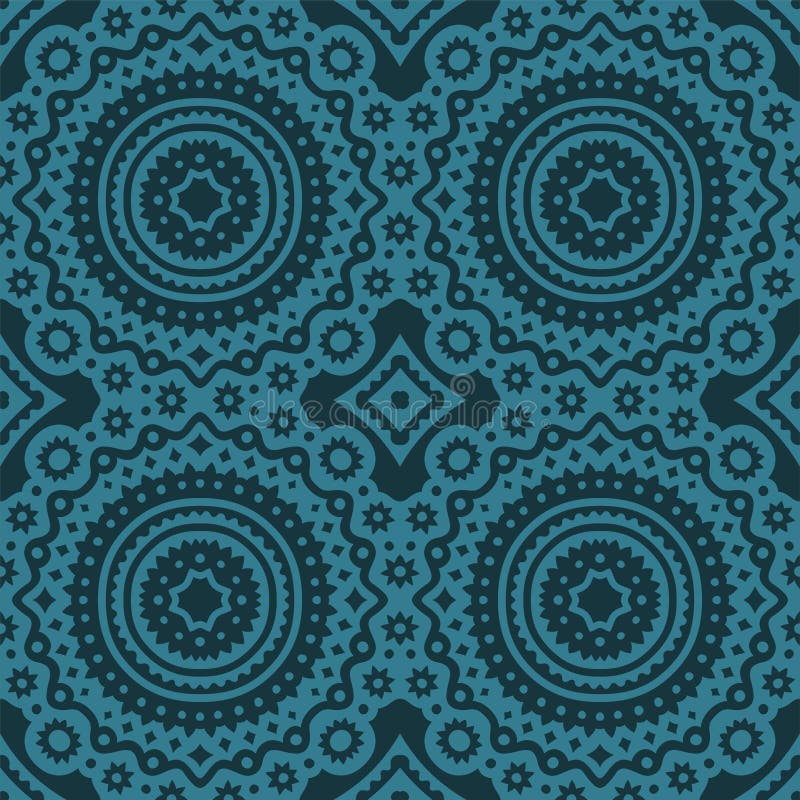 Vector Art with Blue Tribal Seamless Pattern Stock Vector ...