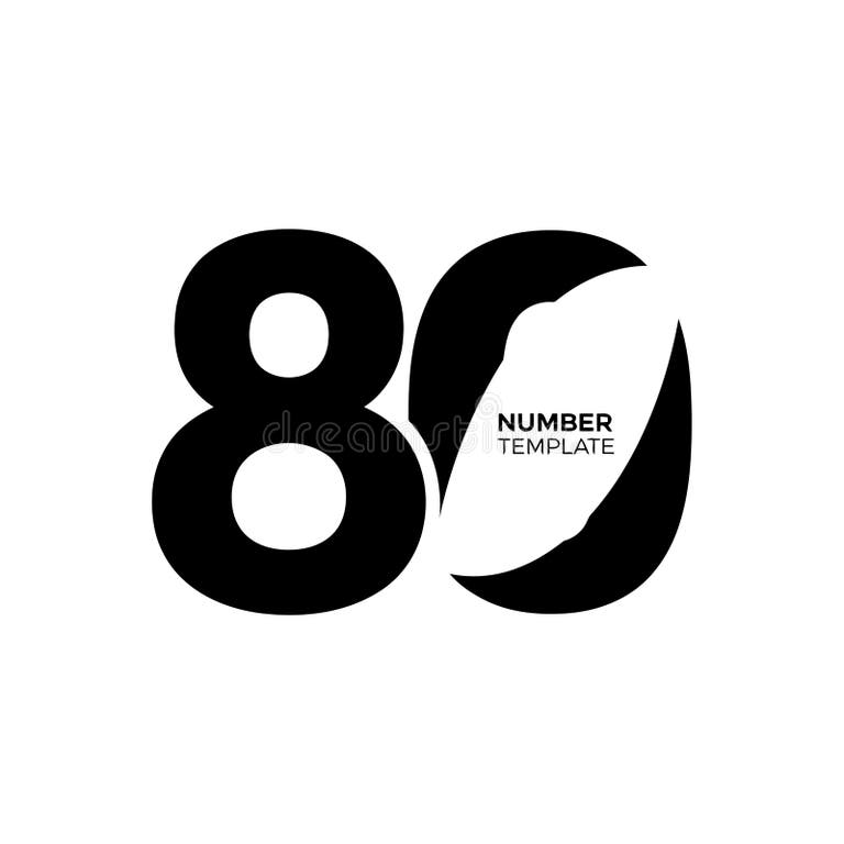 Vector Art of Bold Number Eighty Template, a Modern Graphic Design ...
