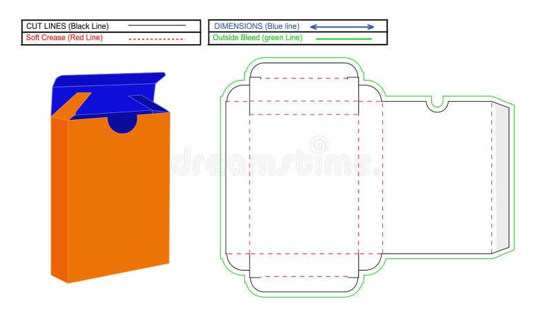 Card Box, Tuck End, Straight Tuck End Box Dieline Template Also 3D ...