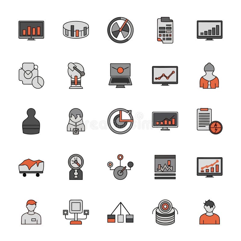 Vector Art of Business Analysis Icons Representing Data Analysis ...