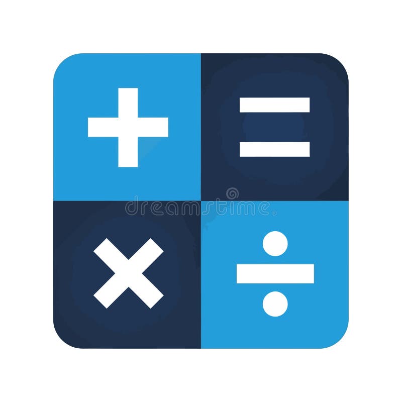 Vector Art of Calculator App Icon with Mathematical Symbols ...