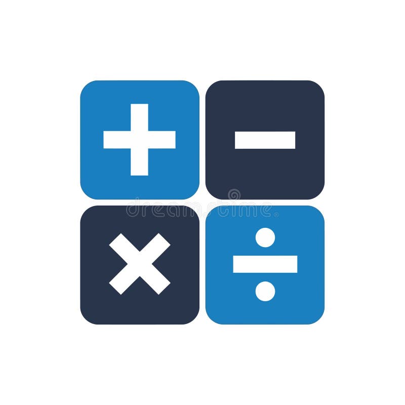 Vector Art of Calculator Icon Showing Addition, Subtraction, Multiplication, and Division ...