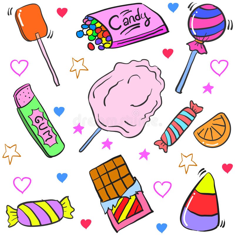 Vector Art Candy Various Doodle Style Stock Vector - Illustration of ...