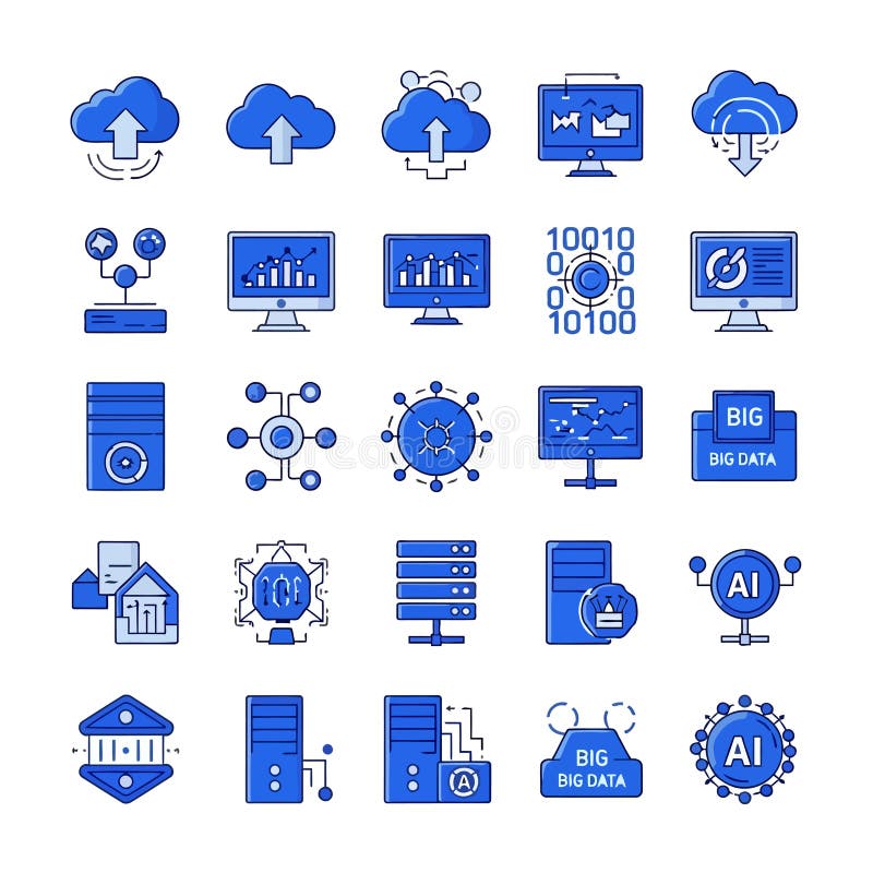 Artificial Intelligence Cloud Storage System Stock Illustrations ...