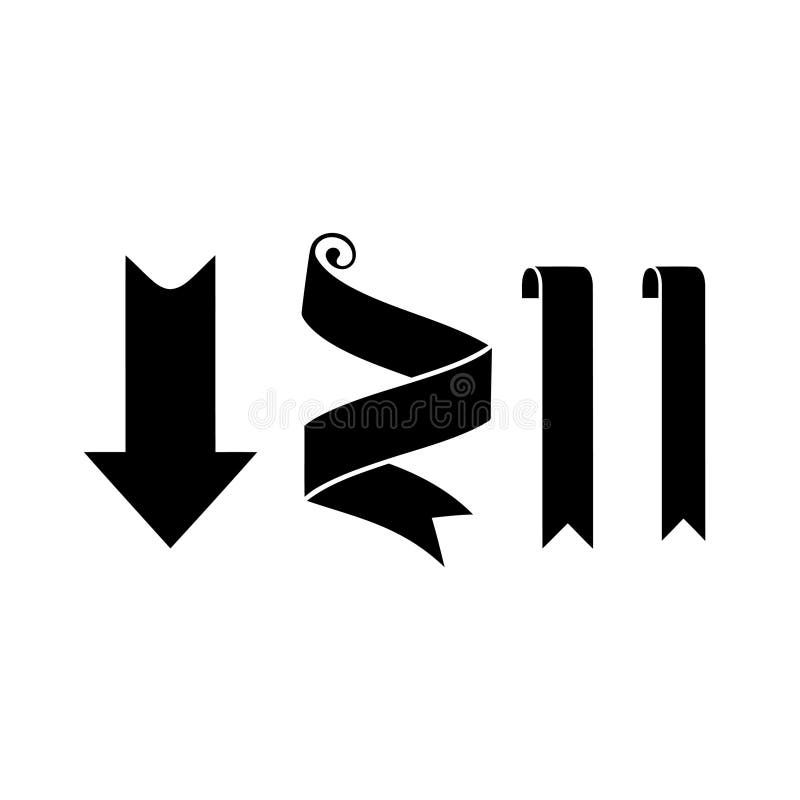 Vector Art of Collection of Arrow and Ribbon Designs, Decorative ...