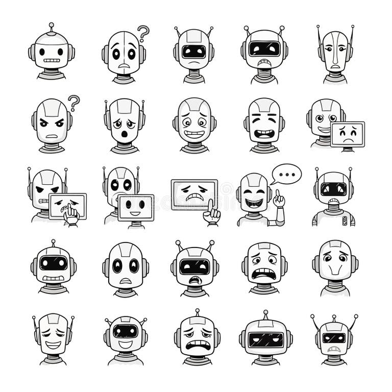 Diverse Robot Emoticons Stock Illustrations – 7 Diverse Robot Emoticons ...