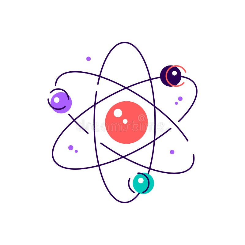 Vector Art of Colorful Atom Diagram with Stock Vector - Illustration of ...
