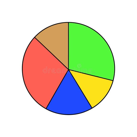Vector Art of a Colorful Pie Chart with Five Segments, , Representing ...