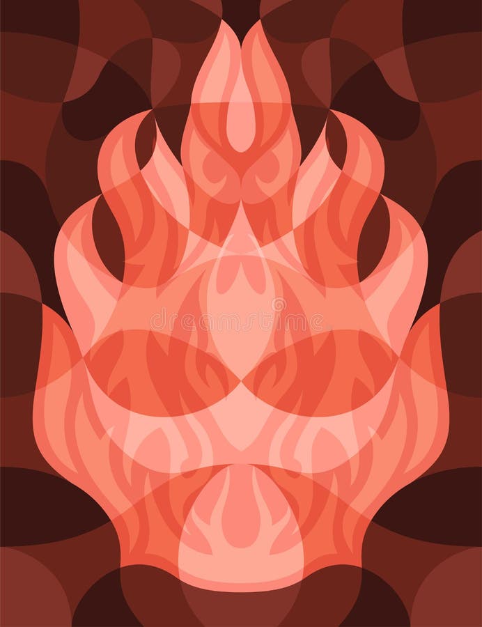 Vector Art with Colorful Red Decorative Fire Shape Stock Vector ...