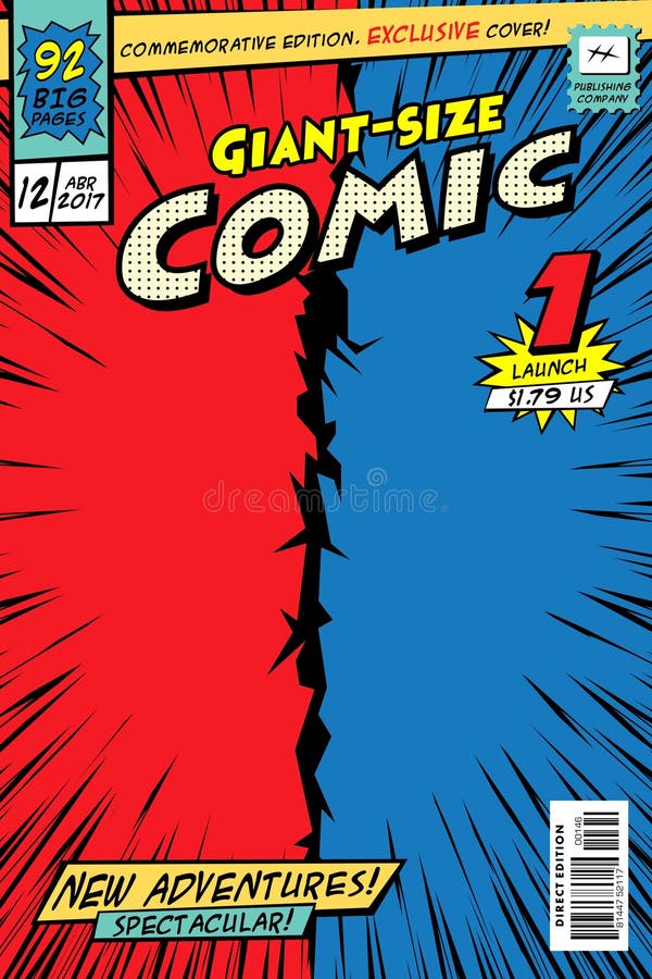 Comic Book Cover. Cartoon Title, Page Comic, Vector Illustration. Stock ...