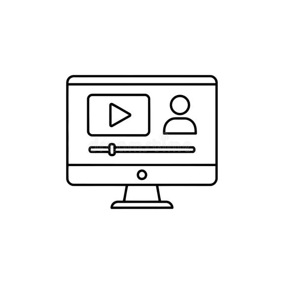Vector Art of a Computer Screen Displaying a Video Player and a User ...