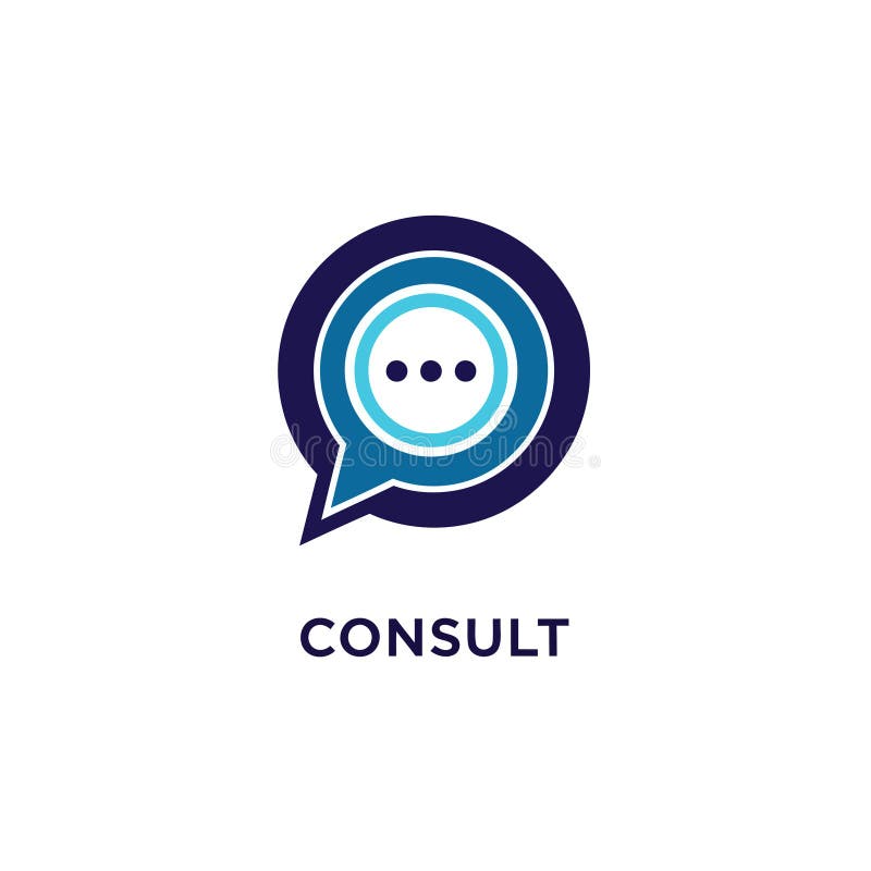 Vector Art of Consult Logo Design with Speech Bubble and Dots ...