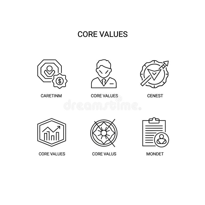 Vector Art of Core Values Icons, Representing Ethical Principles ...