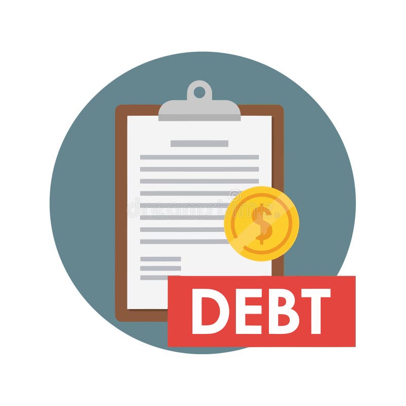 Vector Art of Debt and Financial Burden Concept, Showcasing a Clipboard ...