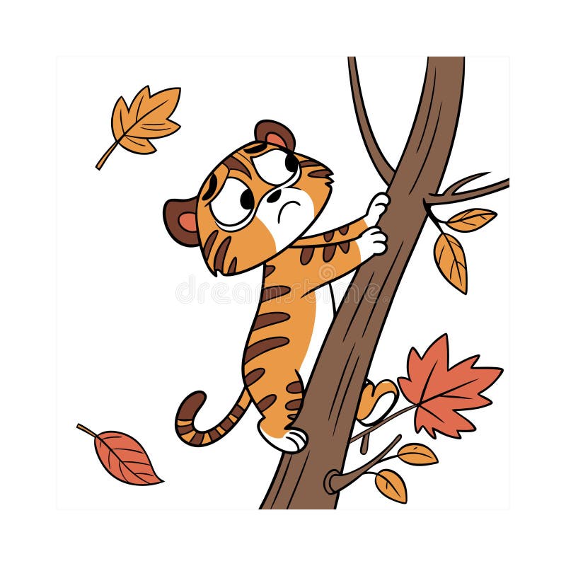 Vector Art of Decaying Tiger Cub Climbing Stock Photo - Illustration of ...