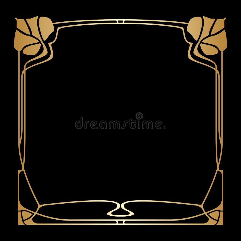 Vector art deco frame. stock vector. Illustration of invitation - 81287224