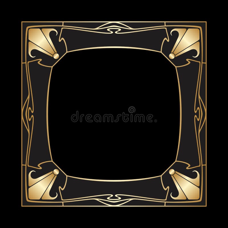 Vector art deco frame. stock vector. Illustration of card - 83390090