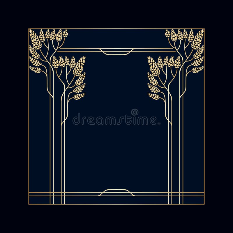 Vector art deco frame. stock vector. Illustration of gold - 83390157