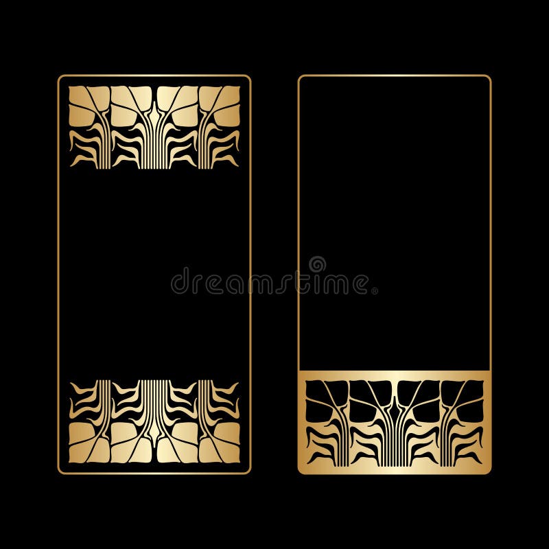 Vector art deco frame. stock vector. Illustration of green - 84868166