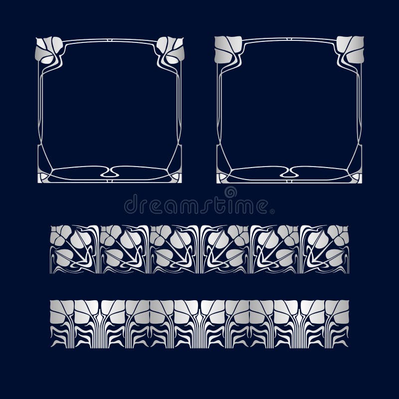 Vector art deco frame. stock vector. Illustration of floral - 83389787