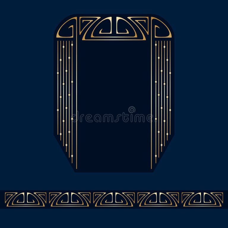 Vector art deco frame. stock vector. Illustration of flourish - 111291144