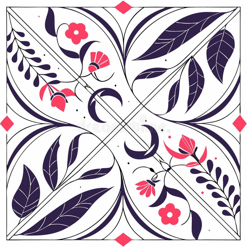 Vector Art Deco Line Floral Leaf Pattern Stock Illustration - Illustration of logo, style: 356545193