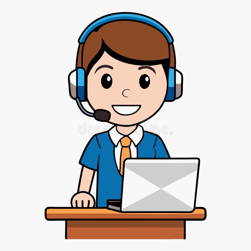 Vector Art Depicting a Call Centre Setup for Customer Servicing Stock ...