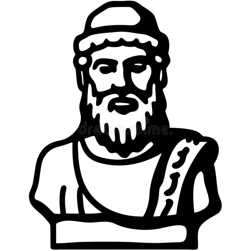 Ancient Greek Philosopher Bust Vector Art for Educational and Cultural ...