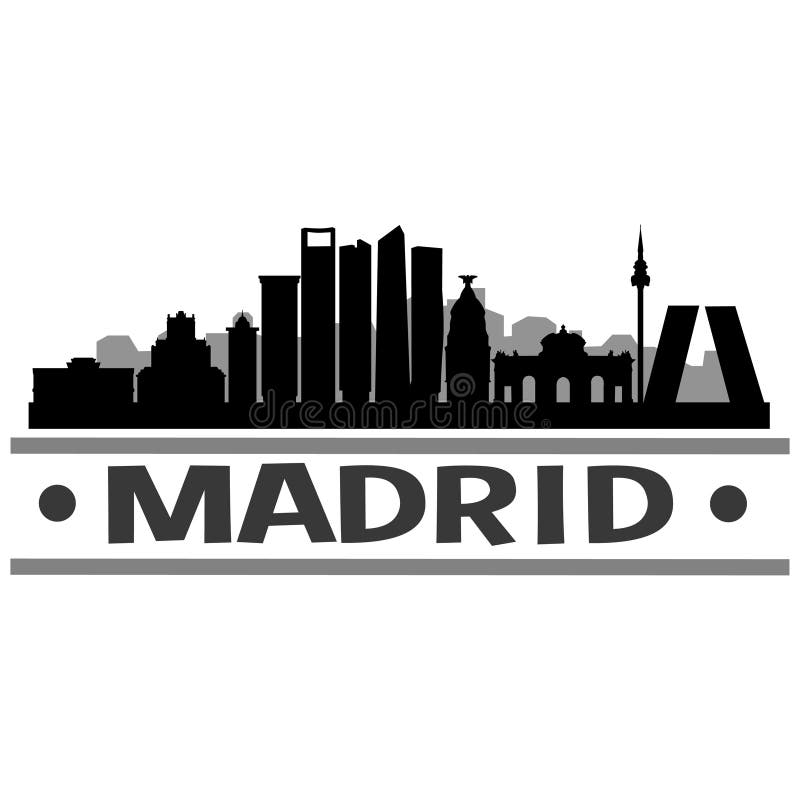 Vector Art Design Del Icono De La Ciudad Del Horizonte De Madrid ...