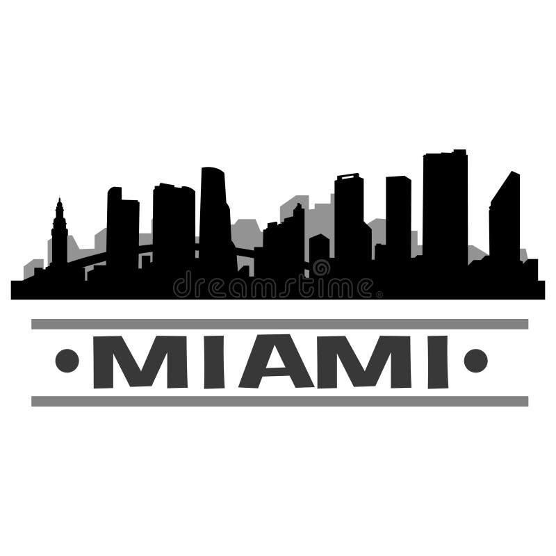 Vector Art Design Del Icono De La Ciudad Del Horizonte De Miami ...