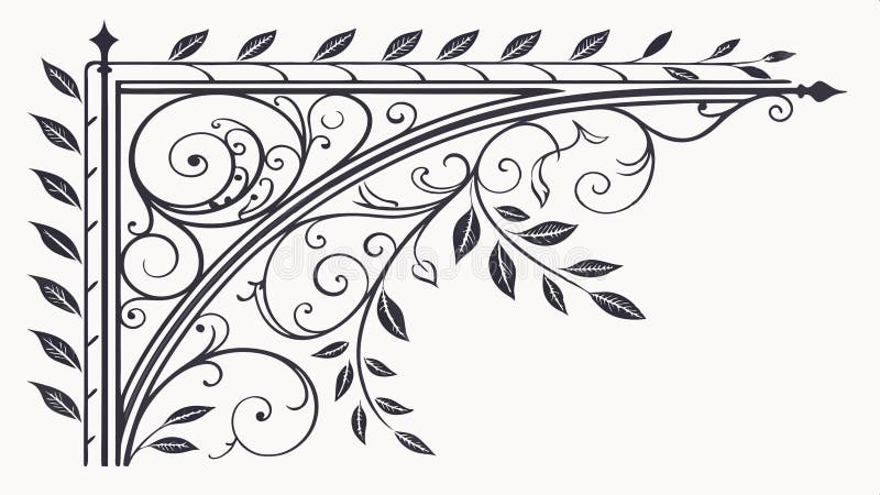 Ornate Corner Bracket Design, Architectural Element, Vector Art Design ...