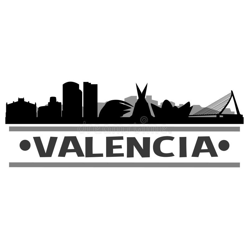 Vector Art Design Skyline Del Icono De La Ciudad De Valencia ...