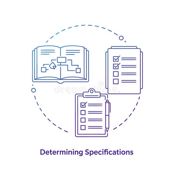 Vector Art of Determining Specifications Concept Icon an Open Book ...