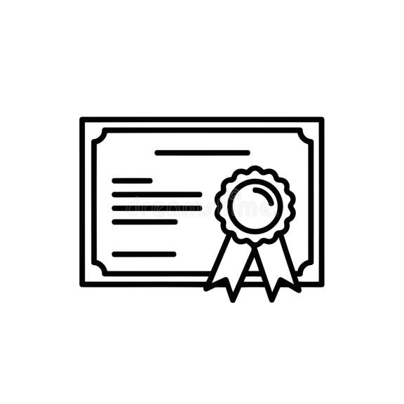 Vector Art of Elegant Certificate Icon, Symbolizing Achievement ...
