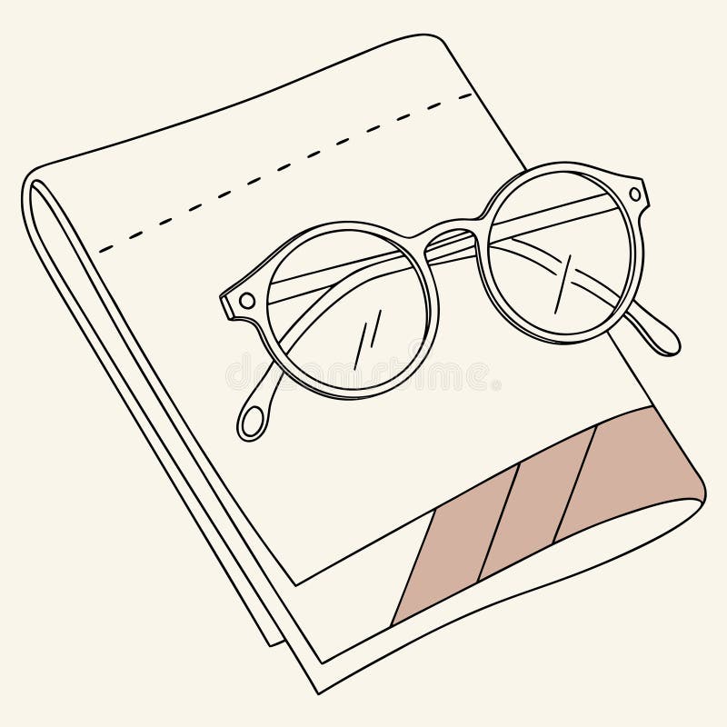 Vector Art of Eyeglasses Resting on a Newspaper Isolated on White ...