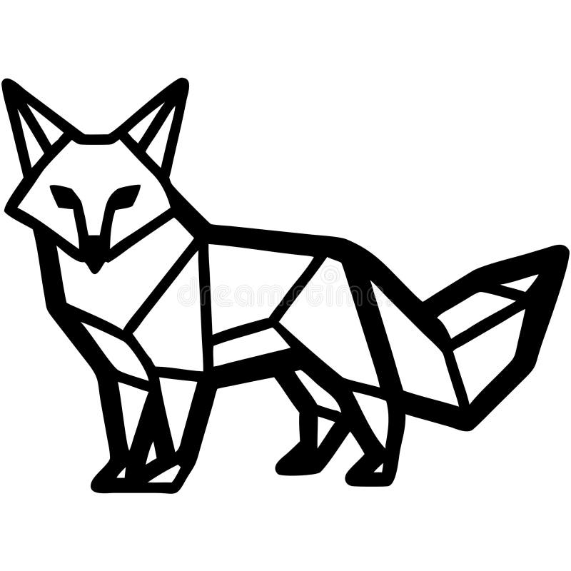 Geometric Fox Outline Vector Art Ideal for Tattoos and Coloring Books ...