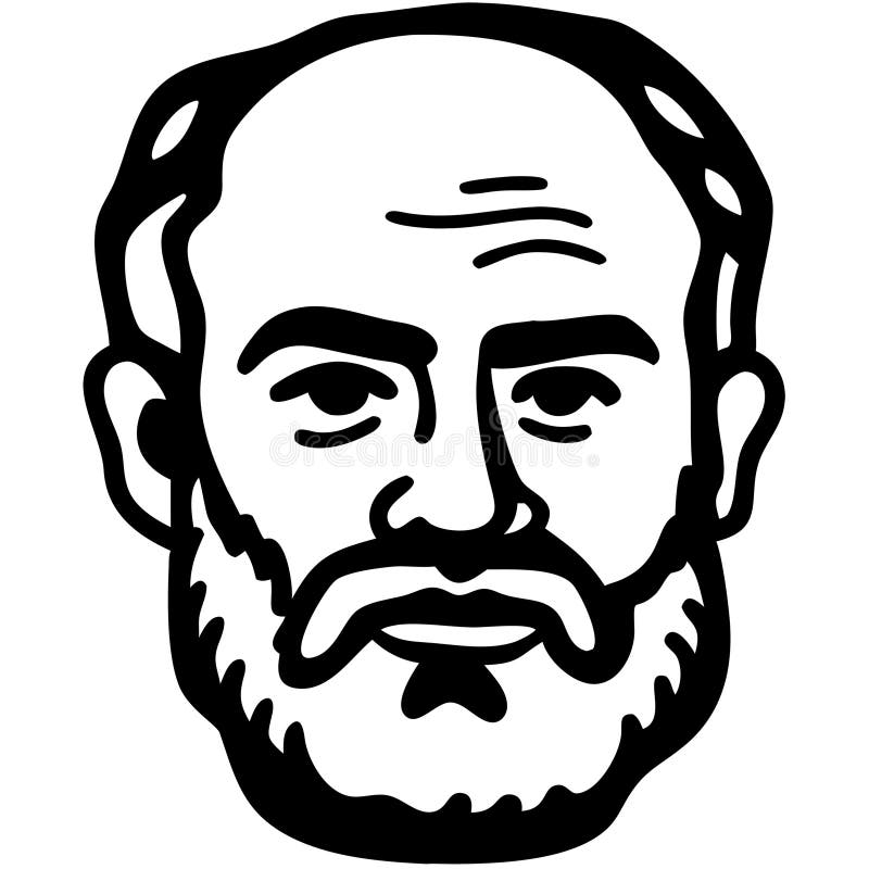 Ancient Philosopher Beard Portrait Vector Art for Illustrations and ...