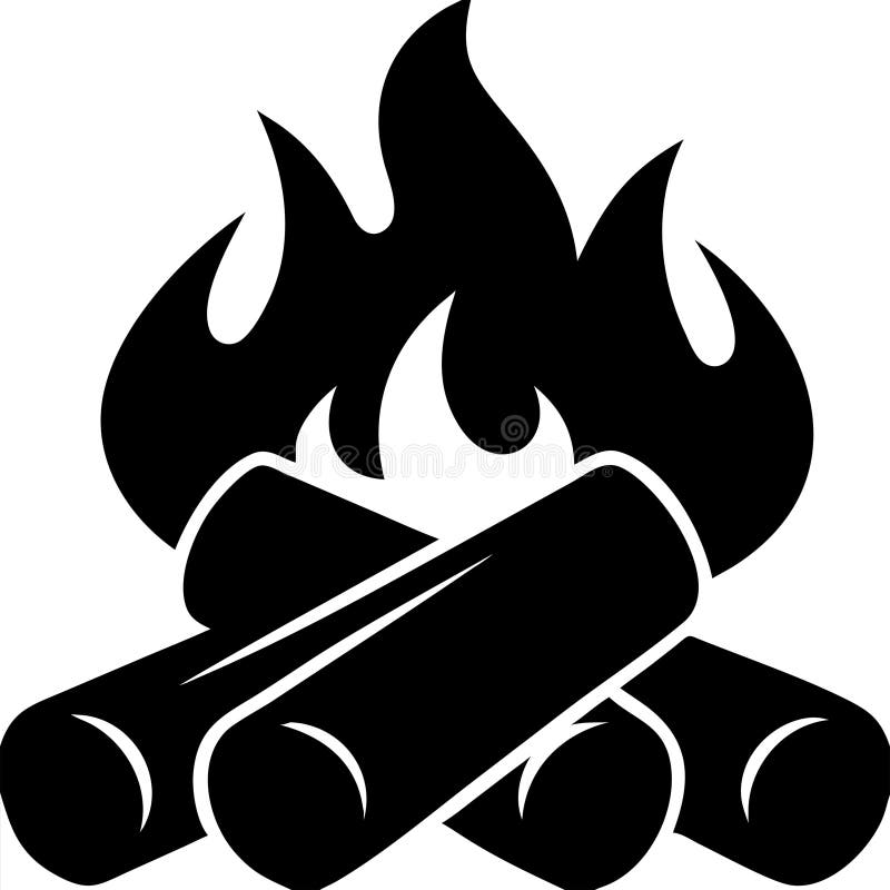 Campfire Silhouette Vector Art for Logos and Outdoor Designs Stock ...