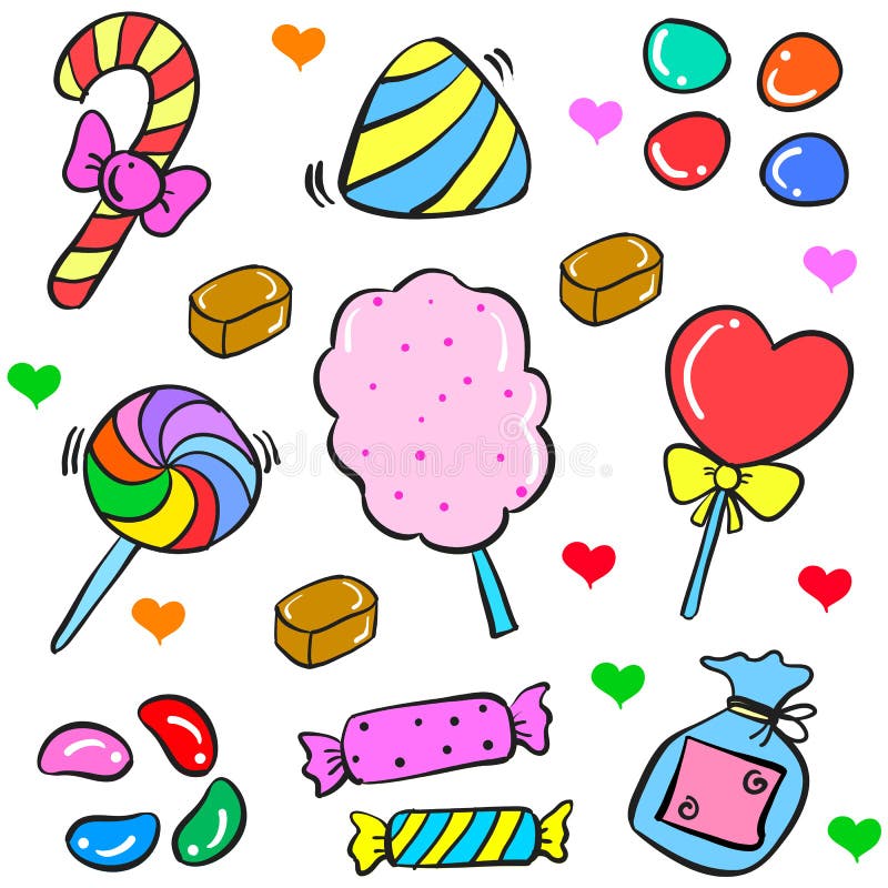 Candy Various Style Hand Draw Doodles Stock Vector - Illustration of ... Candy Various Style Hand Draw Doodles Stock Vector - Illustration of ...