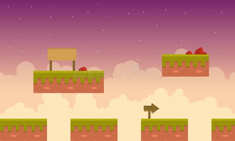 Vector Art Game Background with Cloud Style Stock Vector - Illustration ...