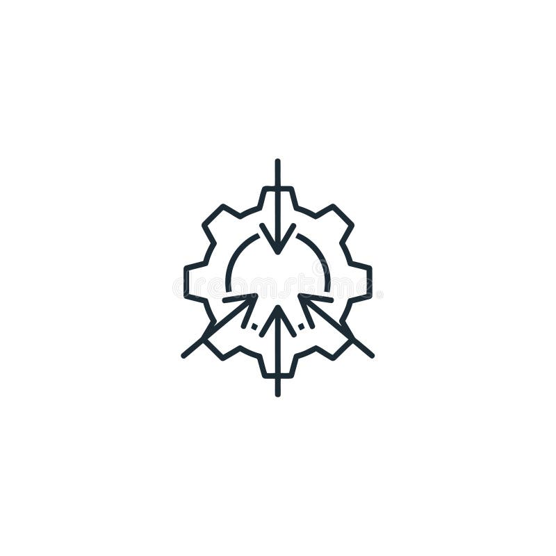 Vector Art of a Gear Icon with Arrows Pointing Inward, it Represents ...