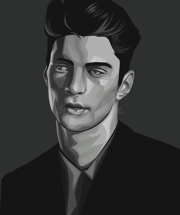 Grayscale Potrait Stock Illustrations – 14 Grayscale Potrait Stock ...