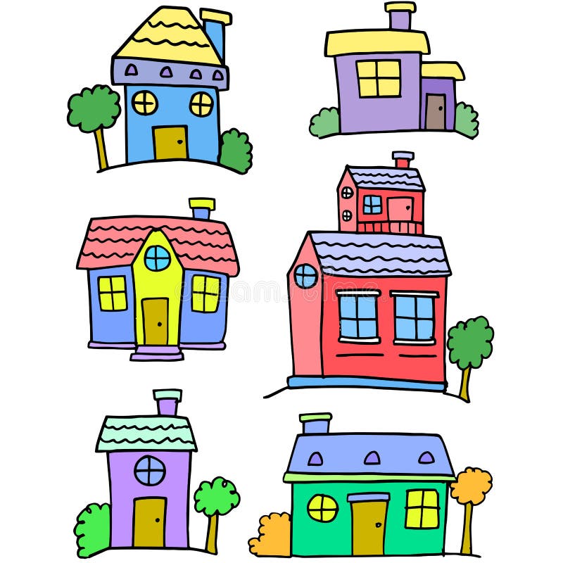 Vector Art of House Set Doodles Stock Vector - Illustration of home ...