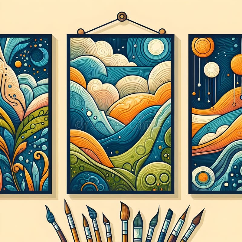 Vector Art Illustration Icon Abstract Painting Stock Illustration ...